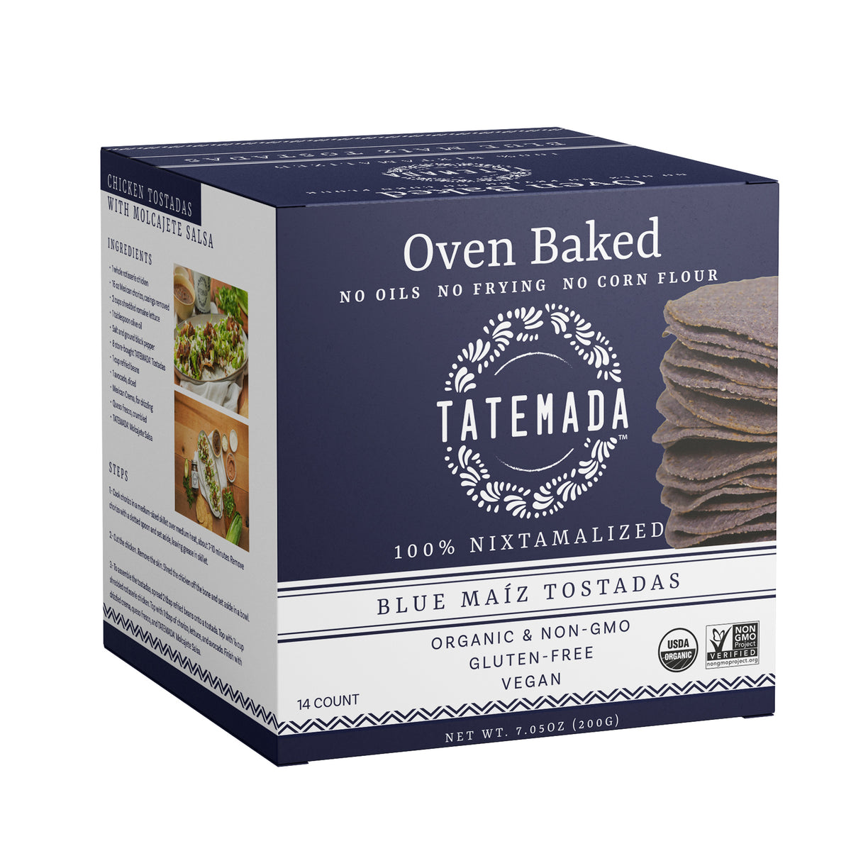 BLUE OVEN BAKED MAÍZ TOSTADAS (6 PACK) – TATEMADA®